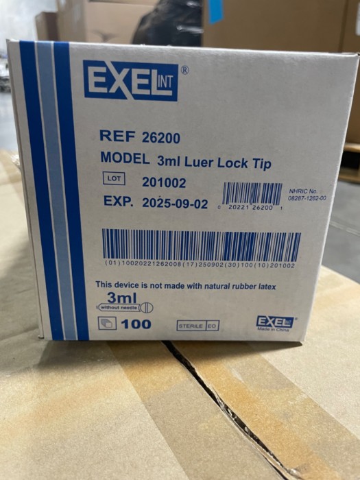(1 Pallet) Exel 26200 Disposable Syringes 3ml Luer Lock Tip for sale