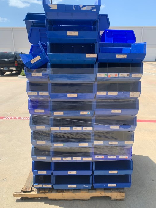 (1) Pallet Of Blue Bins for sale