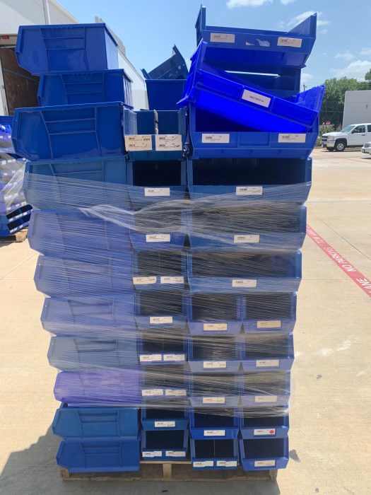 (1) Pallet Of Blue Bins for sale