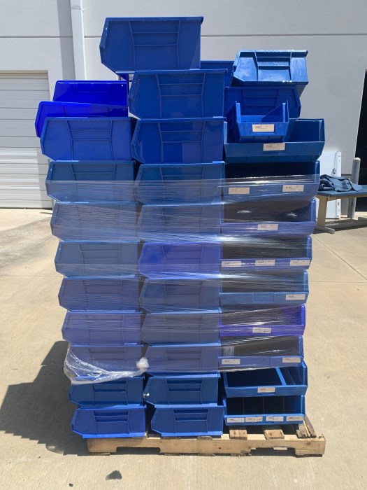 (1) Pallet Of Blue Bins for sale