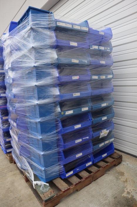 (2) Pallets Of Blue Bins for sale