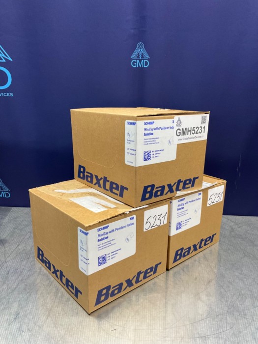 (3 Boxes) Baxter 5C4466P MiniCap With Povidone Iodine Solution for sale