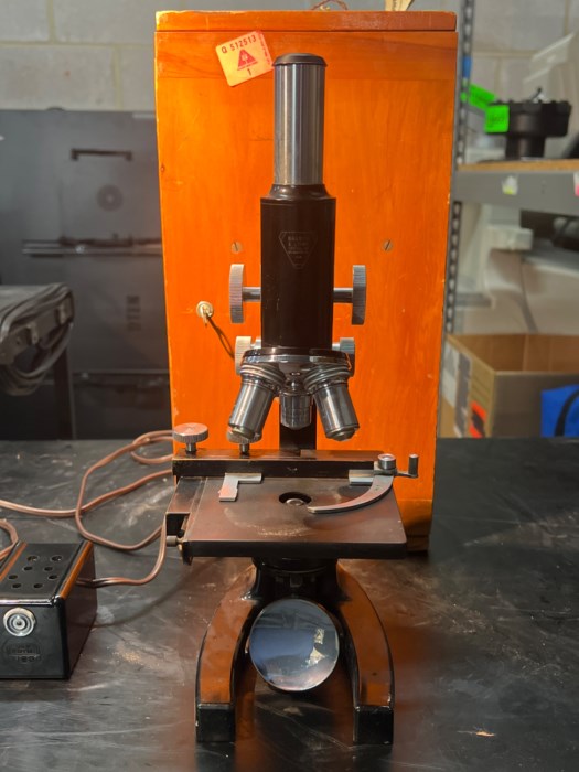 American Optical Tabletop Microscope w/ Wooden Case for sale