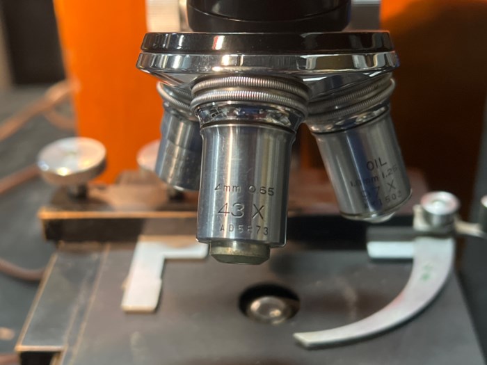 American Optical Tabletop Microscope w/ Wooden Case for sale