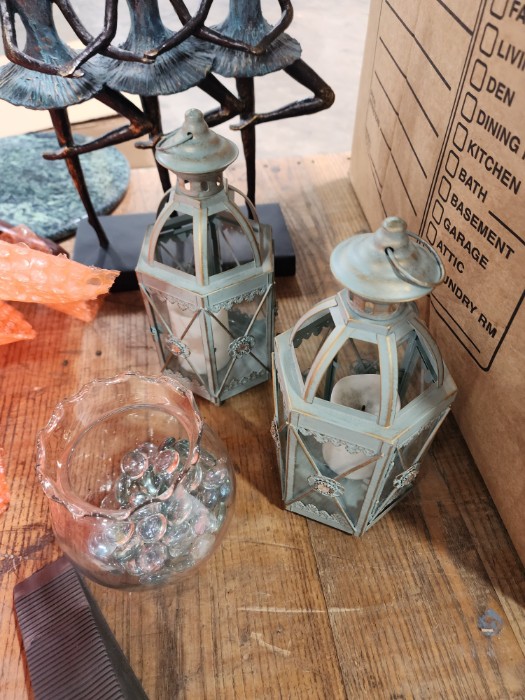 Assorted Home Decor Items/2 Large Green Floor Vase/Step Stool/Wall Clock/Floor Stand for sale