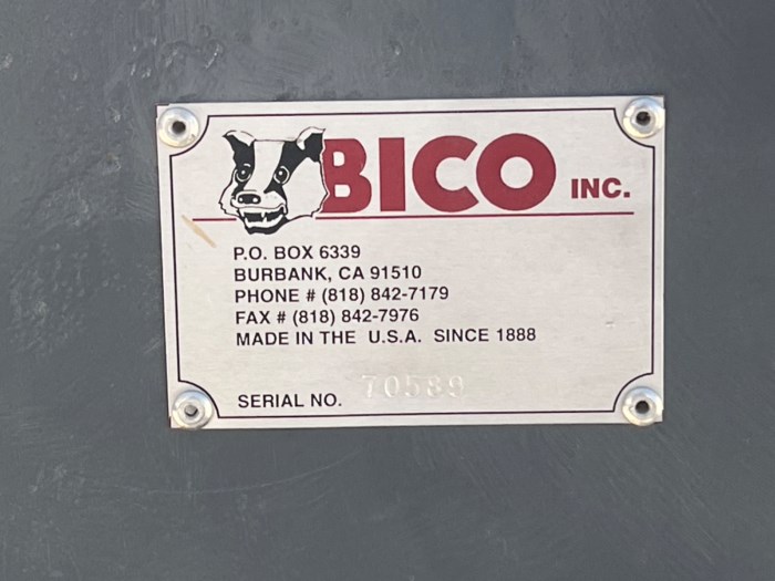 Bico Rock Crusher w/ Sterling Electric, Inc Model: T-MTR70 Motor for sale