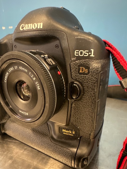 Canon Camera EOS-1 Ds Mark II Digital + Canon 40mm Lens 2.8 STM + Strap + Canon Film Camera ...