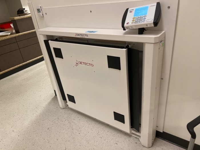 Detecto Wall scale for patients & wheelchairs for sale