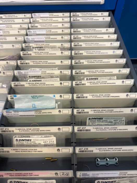 Instrument Cart with Synthes Instruments / Screws for sale