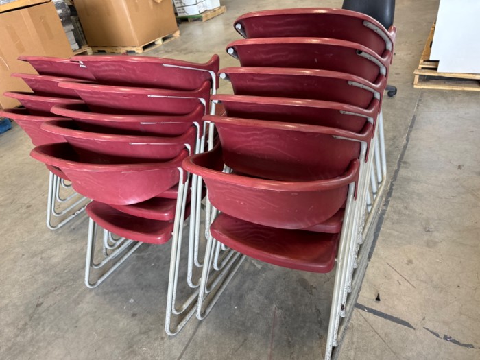 Lot of estimated (15) Red Chairs for sale