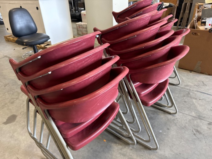 Lot of estimated (15) Red Chairs for sale