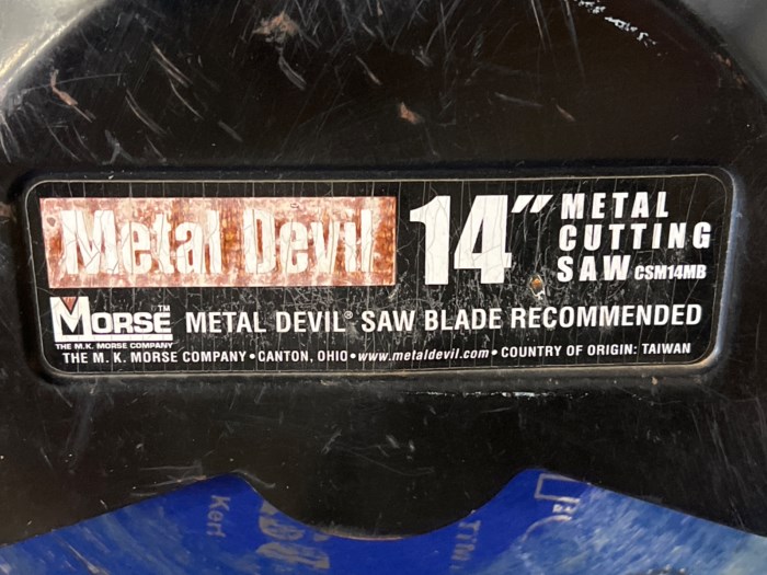 Metal Devil 14” Metal Cutting Saw for sale
