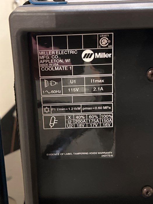 Miller Coolmate 1 TIG Cooler w/ Cart for sale