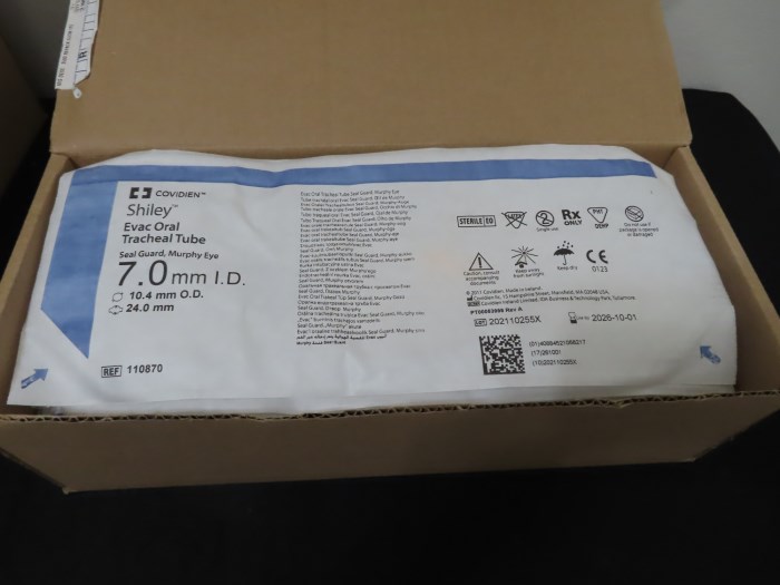 NEW 5 CASES OF COVIDIEN 110870 SHILEY EVAC ORAL TRACHEAL TUBE ...
