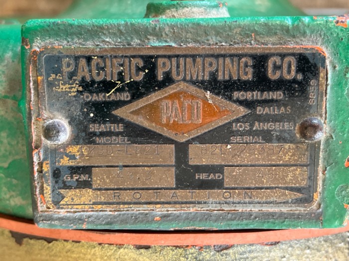 Pacific Pumping Co. Mounted Pump w/ Worktable for sale