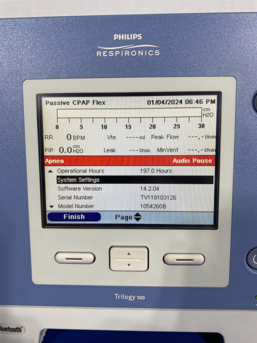 Philips Respironics Trilogy 100 Ventilator - Blower Hours 531.5 for sale