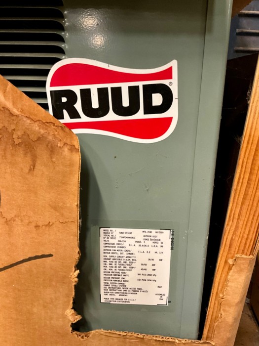 RUUD RAWE-091CAZ Commercial Outdoor Air Conditioner Condensing Unit for ...