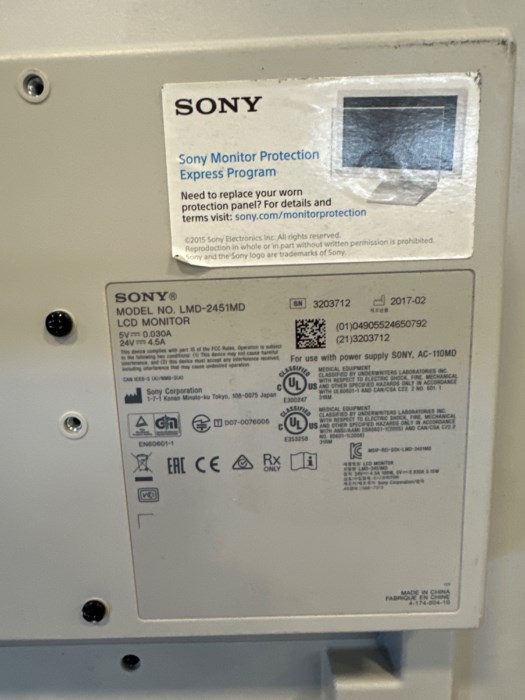 Sony LCD Monitor Model LMD-2451MD + Olympus High Definition LCD Monitor ... Sony LCD Monitor Model LMD-2451MD + Olympus High Definition LCD Monitor ...