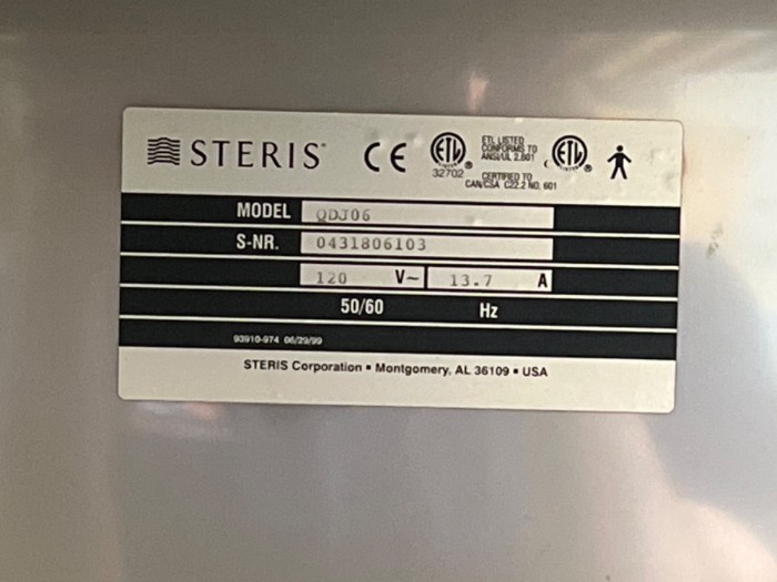 Steris Dual Model: ODJ06 Compartment Amsco Warming Cabinet for sale