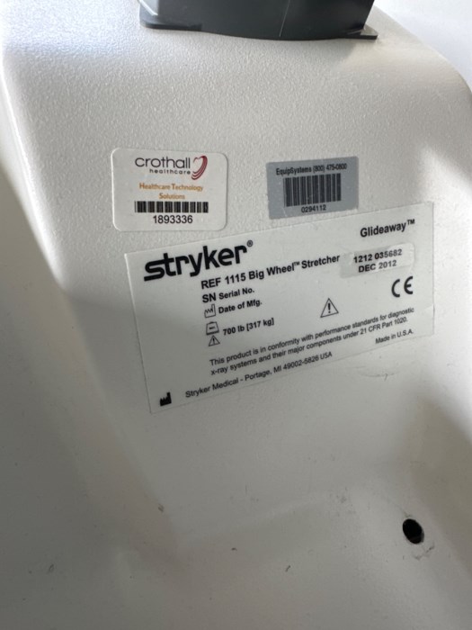 STRYKER MODEL 1115 BIG WHEEL STRETCHER/W Foot Controls for sale