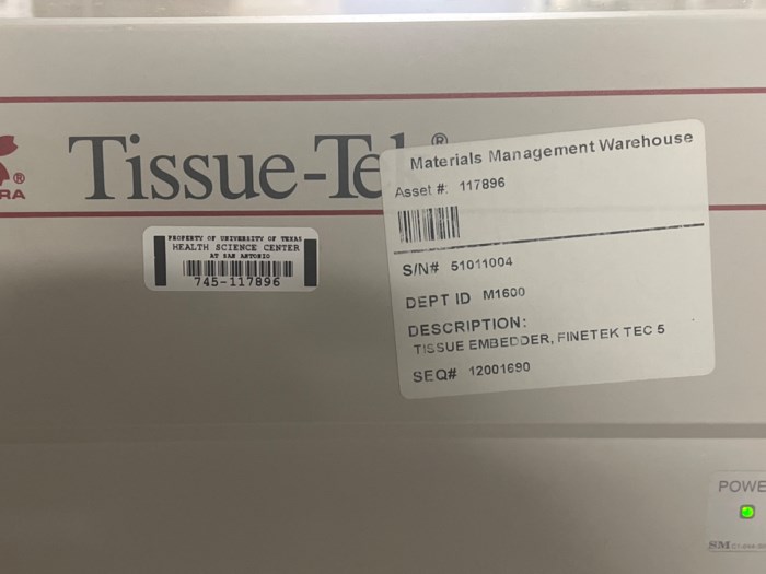 Tissue-Tek Tec 5 Embedding Machine & Tec 5 Cryo Module for sale