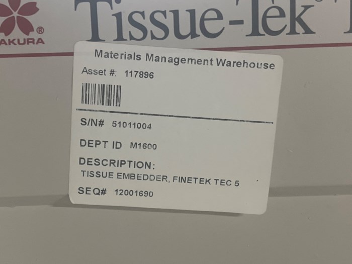 Tissue-Tek Tec 5 Embedding Machine & Tec 5 Cryo Module for sale