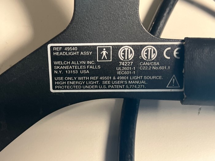 Welch Allyn 49501 Light Source w/ Headlight for sale